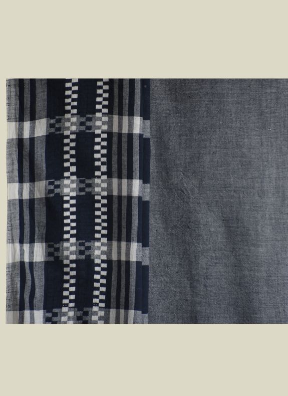 Two colour saree with stripe and dobby design in border – Sabrangi