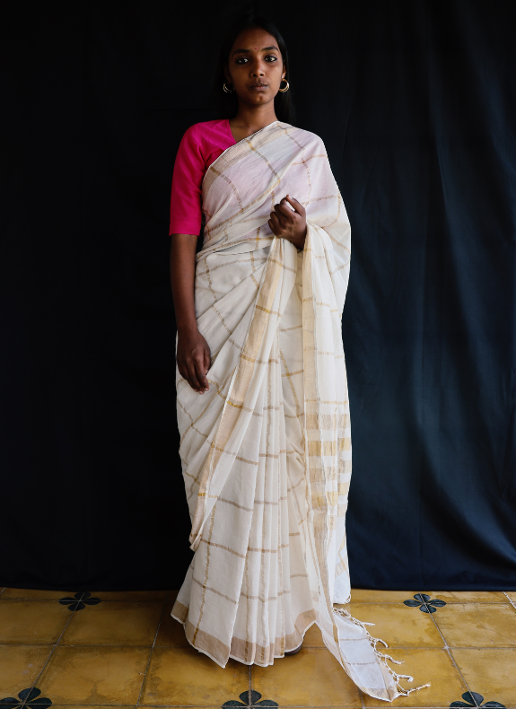 Extra Warp Saree in Multicolor Strips | Sabrangi